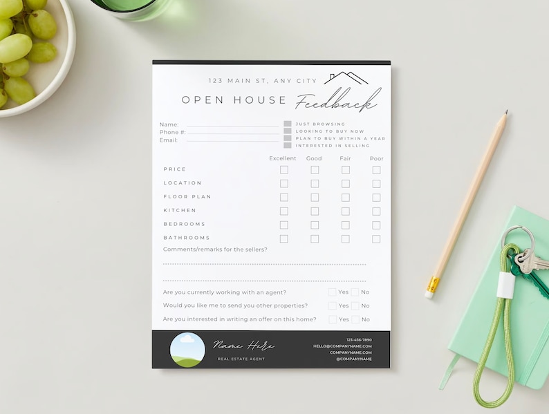 Open House Feedback Template - Etsy