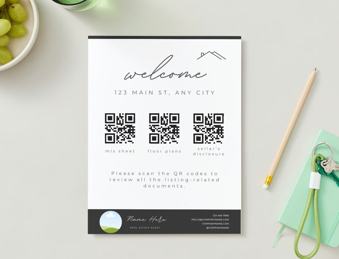 Open House Flyer Template With QR Codes | Editable Real Estate ...