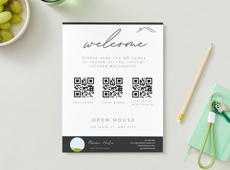 Open House Flyer Template With QR Codes | Editable Real Estate ...