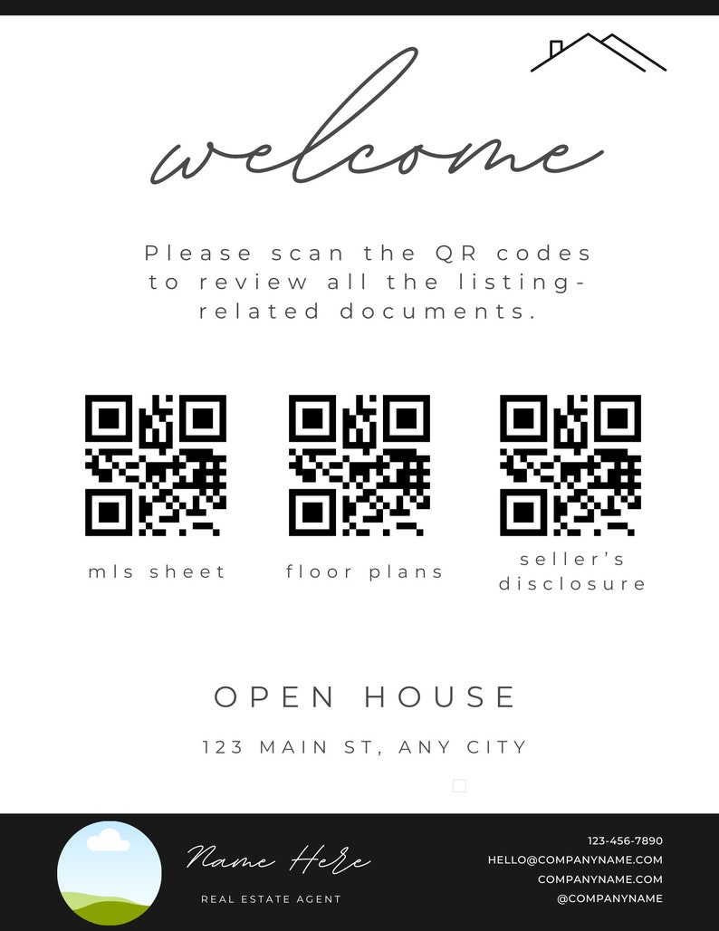Open House Flyer Template With QR Codes | Editable Real Estate ...