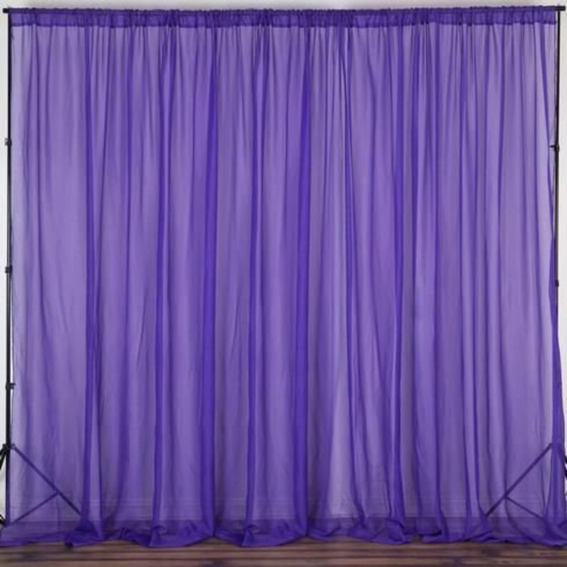 Sheer Chiffon Drapery Curtain Panel / Window Décor / Window Treatments ...