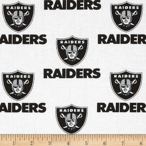 100% Cotton Broadcloth Las Vegas Raiders Football Team 60" Wide Fabric ...