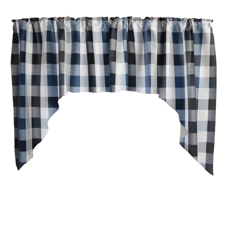 Swag Style Buffalo Check Valance Curtain Window Treatment - Etsy