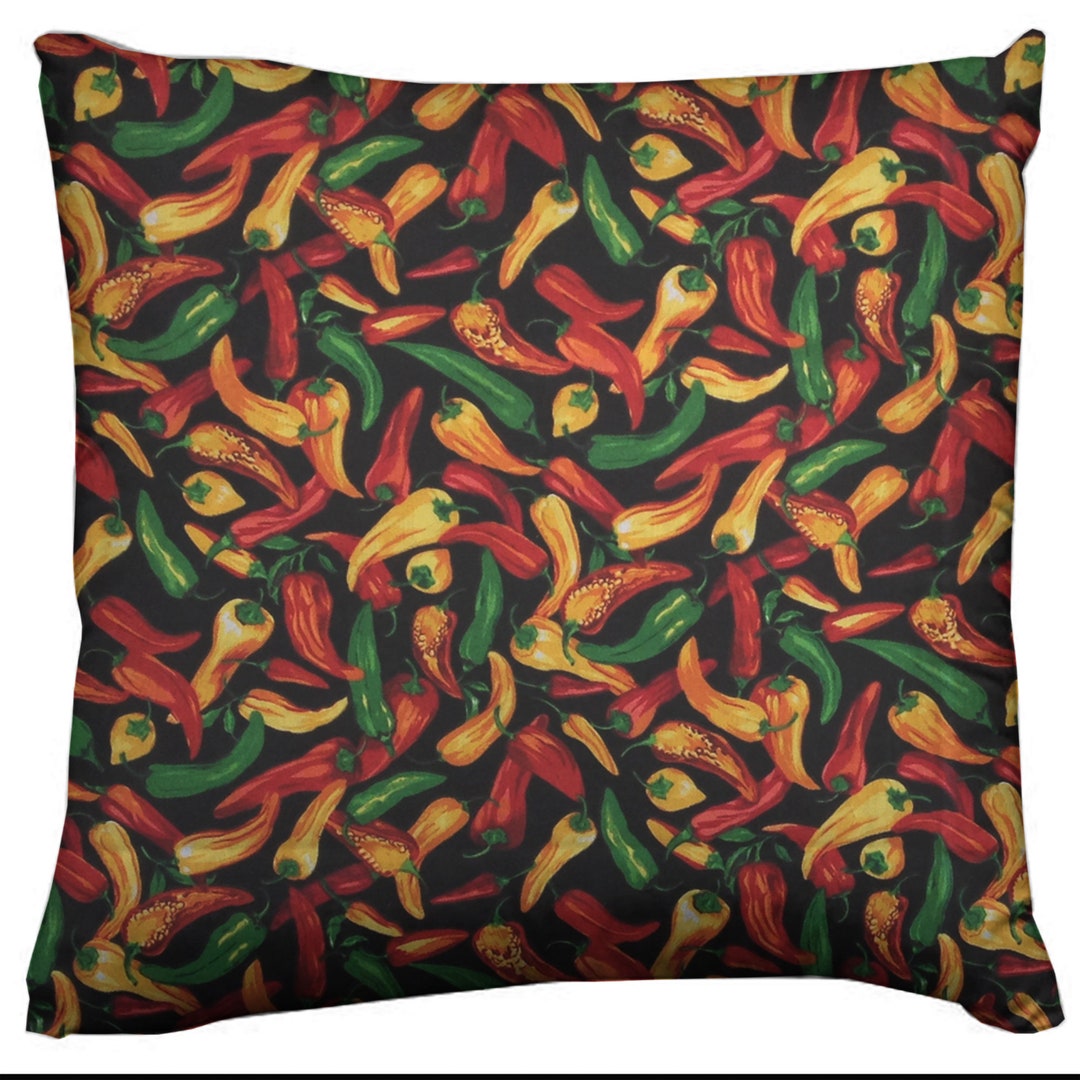 Chili Peppers Decorative Cotton Pillow Sham Cushion Cover | Pillow ...