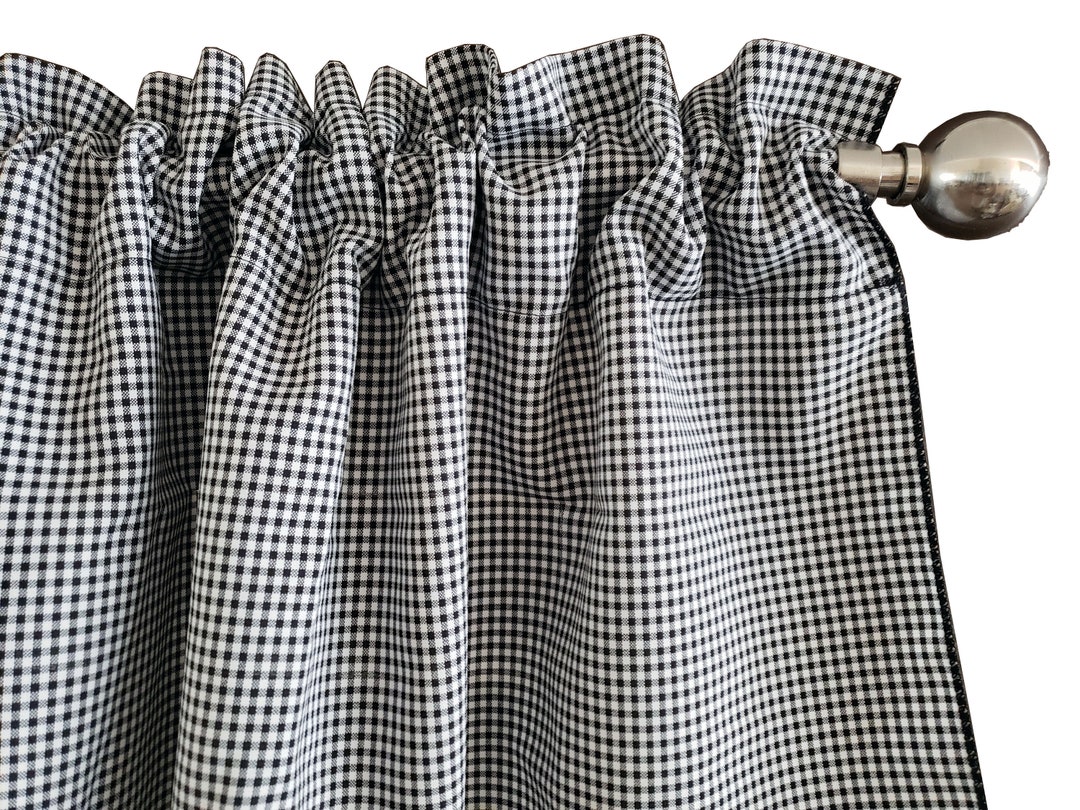 Micro Gingham Checker Plaid Window Valance 58 Inch Wide / Window ...