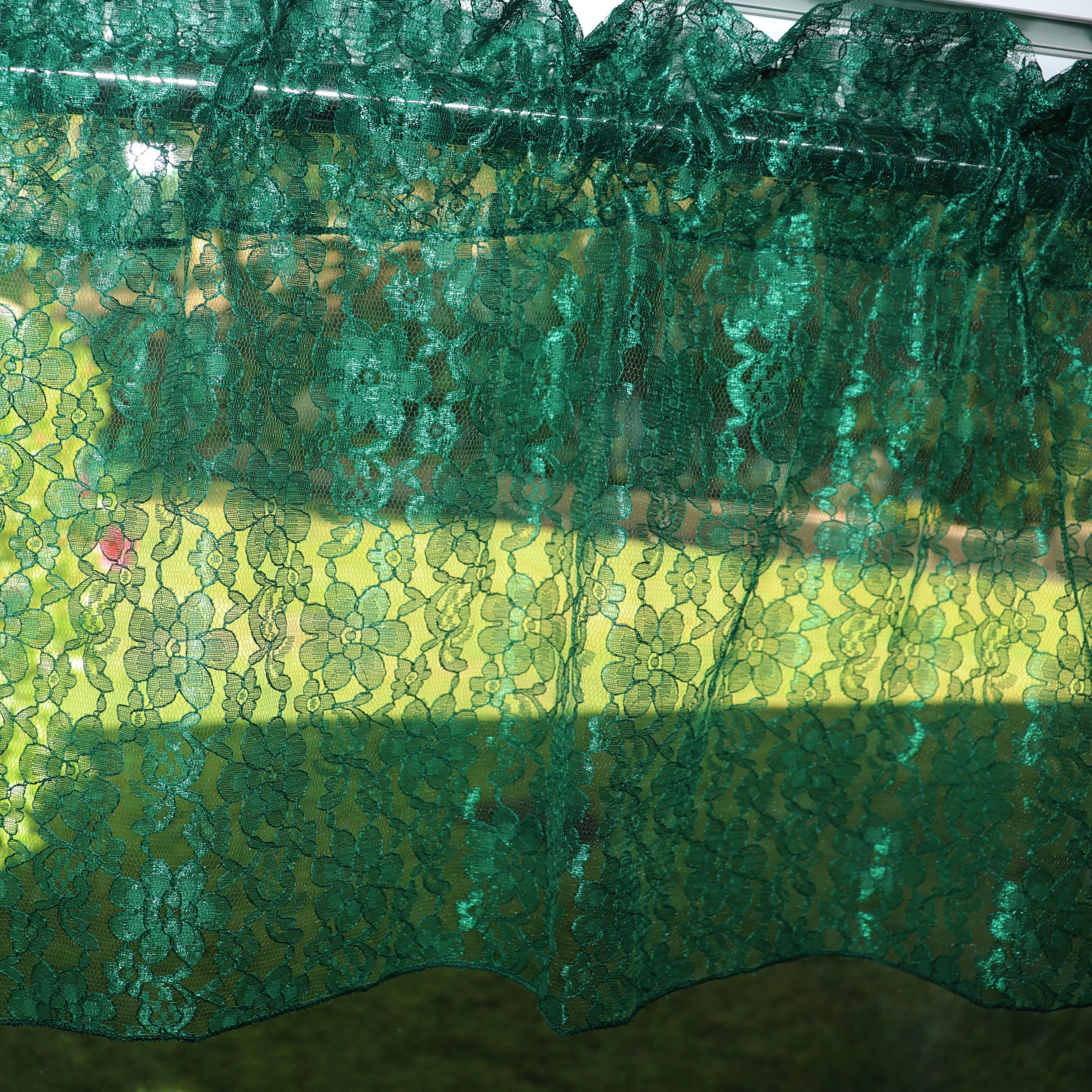 Sheer Floral Lace Decorative Window Valance / Window Decor / Window ...