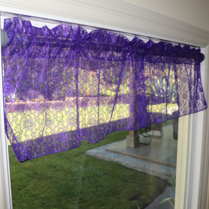 Sheer Floral Lace Decorative Window Valance / Window Decor / | Etsy