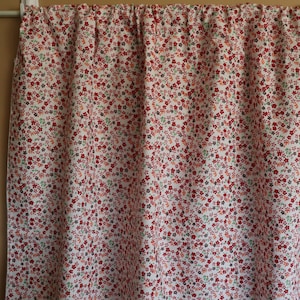 Small Flowers Allover Cotton Curtain Panel 58 Inch Wide / Window Décor ...