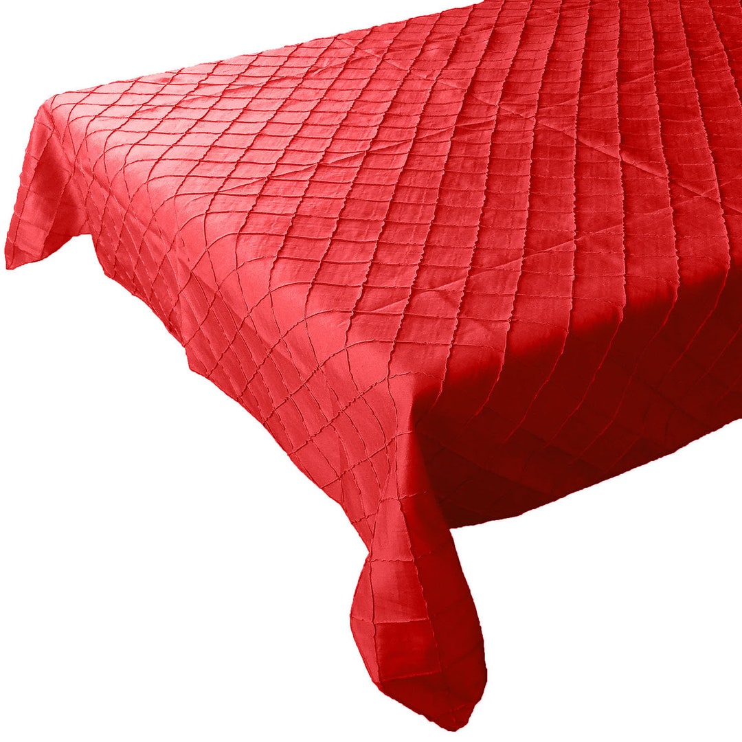 Cross Stitch Diamond Pattern Pin-tuck Taffeta Tablecloth / Home ...