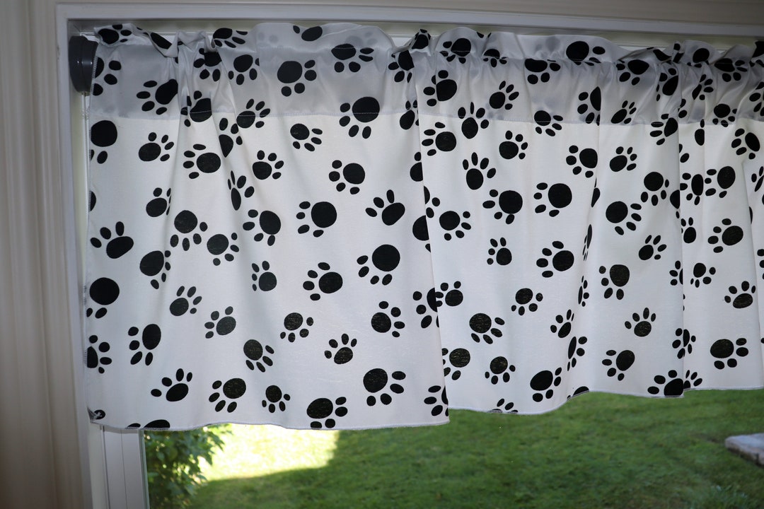 Paw Print Cotton Window Valance Curtain Top / Window Treatment ...