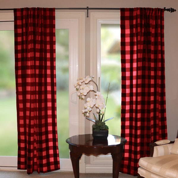 Buffalo Check Curtains - Etsy