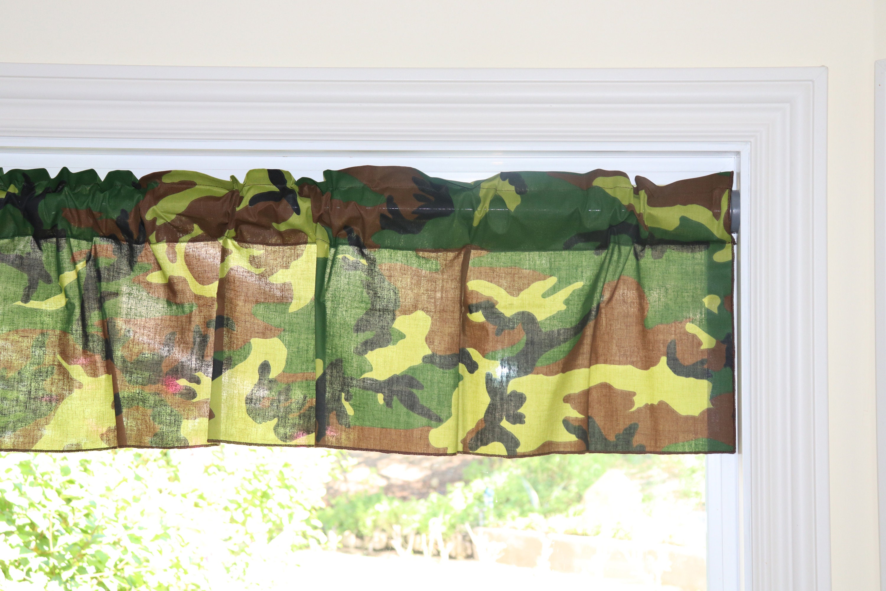 Camouflage Cotton Window Valance Curtain Top / Window - Etsy