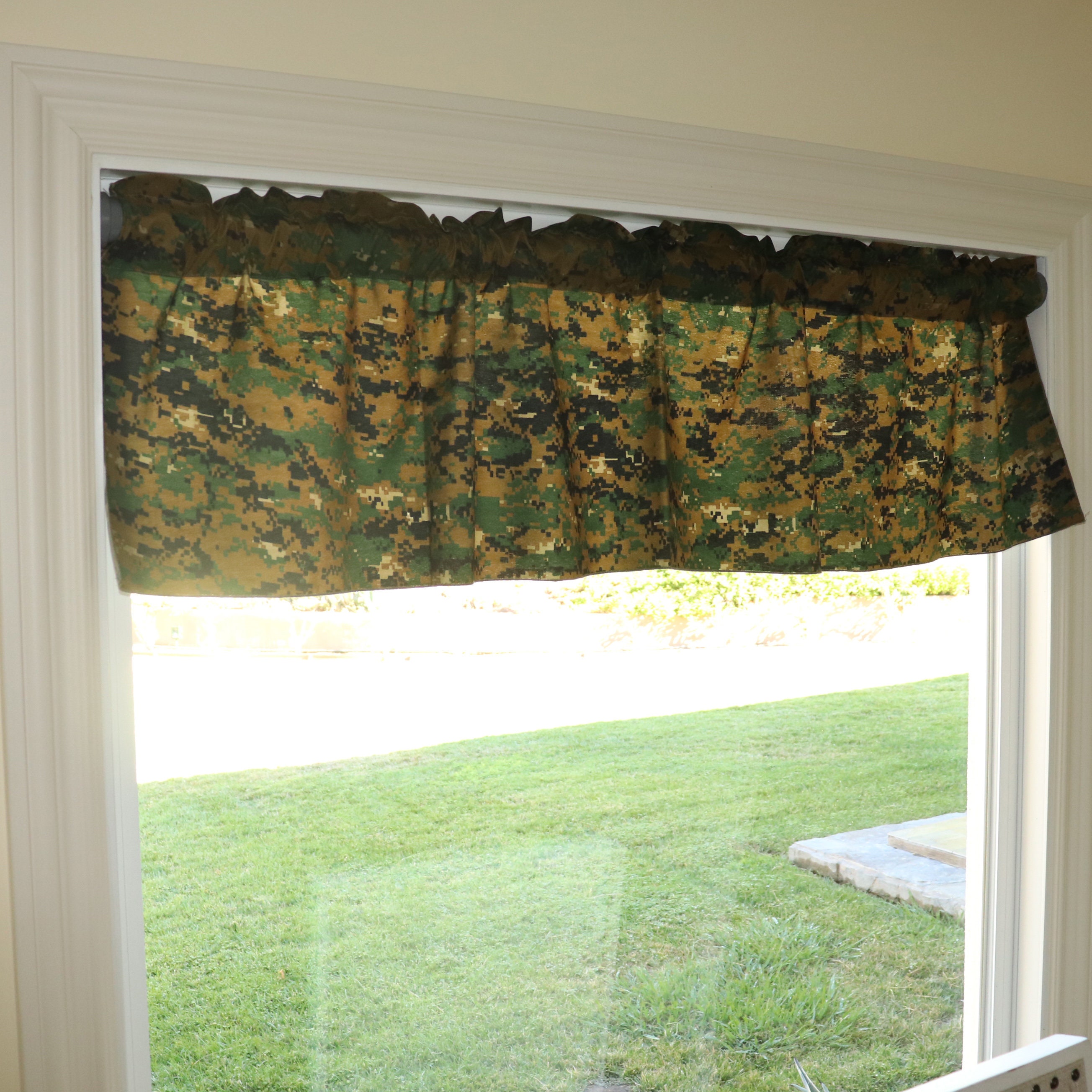 Camouflage Cotton Window Valance Curtain Top / Window - Etsy