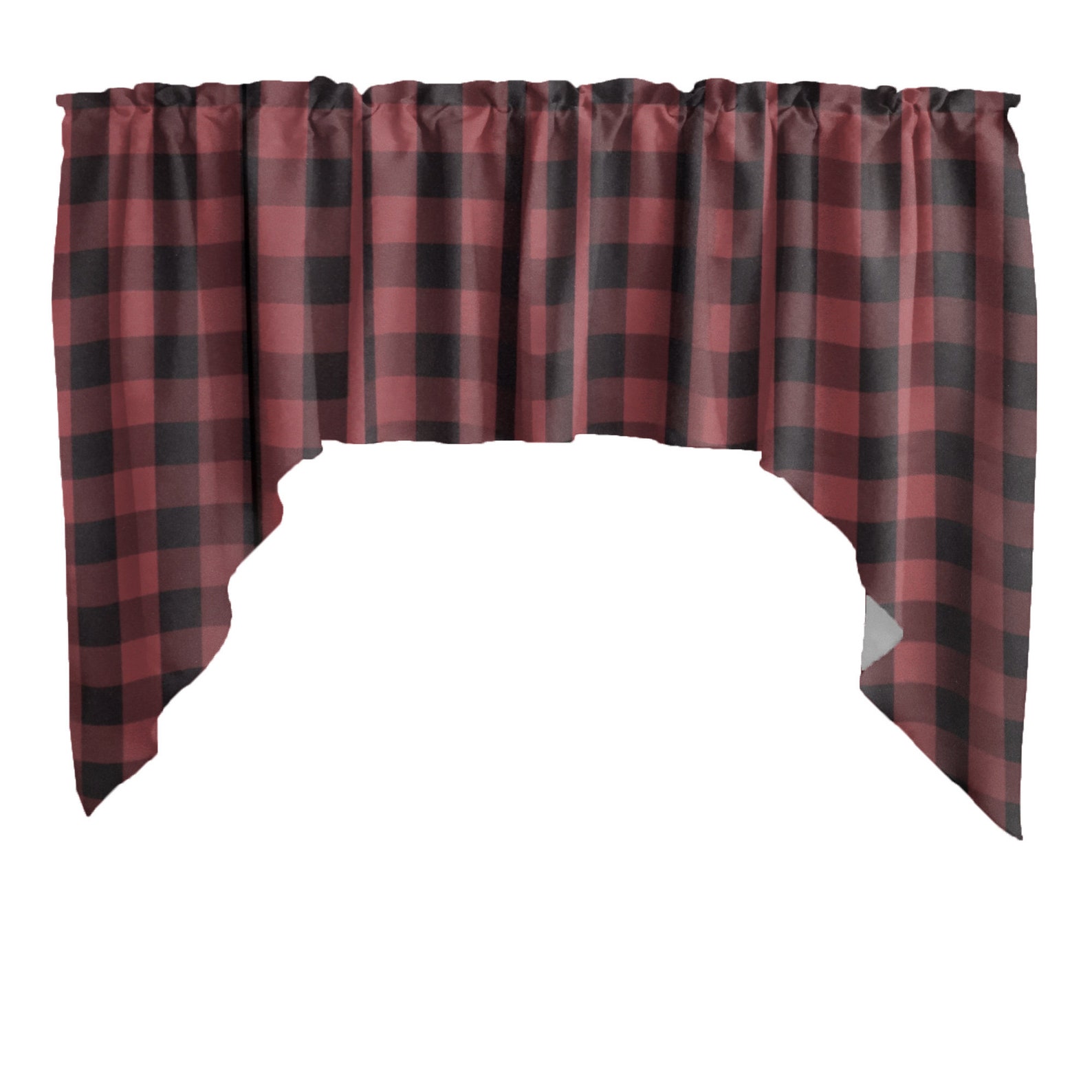 Swag Style Buffalo Check Valance Curtain Window Treatment - Etsy