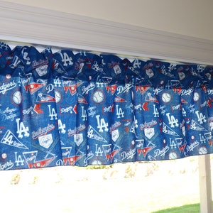 LA Dodgers Baseball Sports Team Cotton Window Valance or Curtain ...