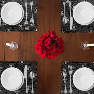 Las Vegas Raiders Cotton Placemats Home Holiday Party Table Décor 13" X ...