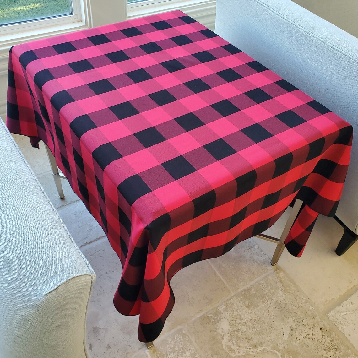 Buffalo Checkered Polyester Durable Tablecloth / Home / - Etsy