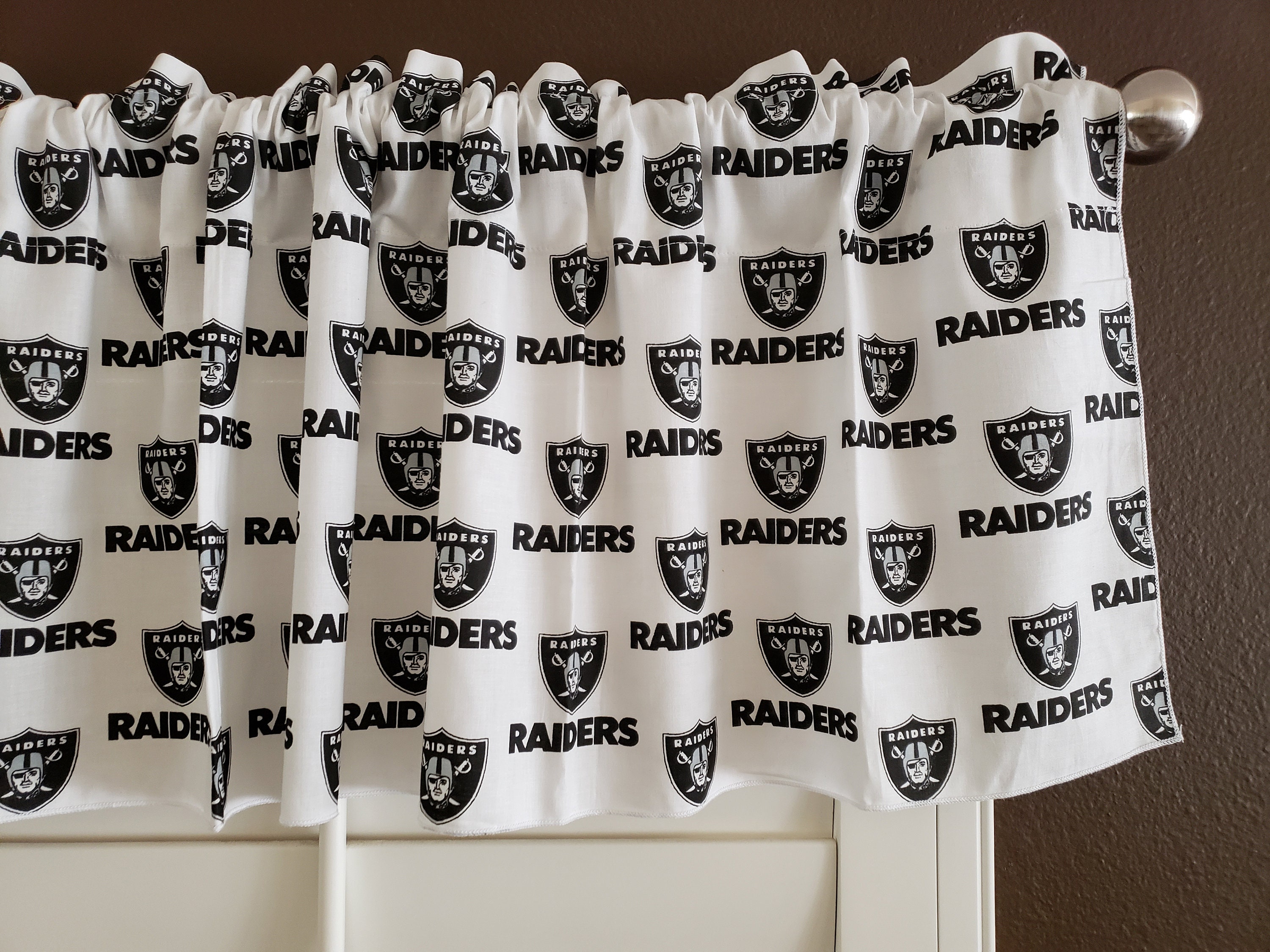 Las Vegas Raiders Football Sports Valance or Curtain 58" Wide - Etsy