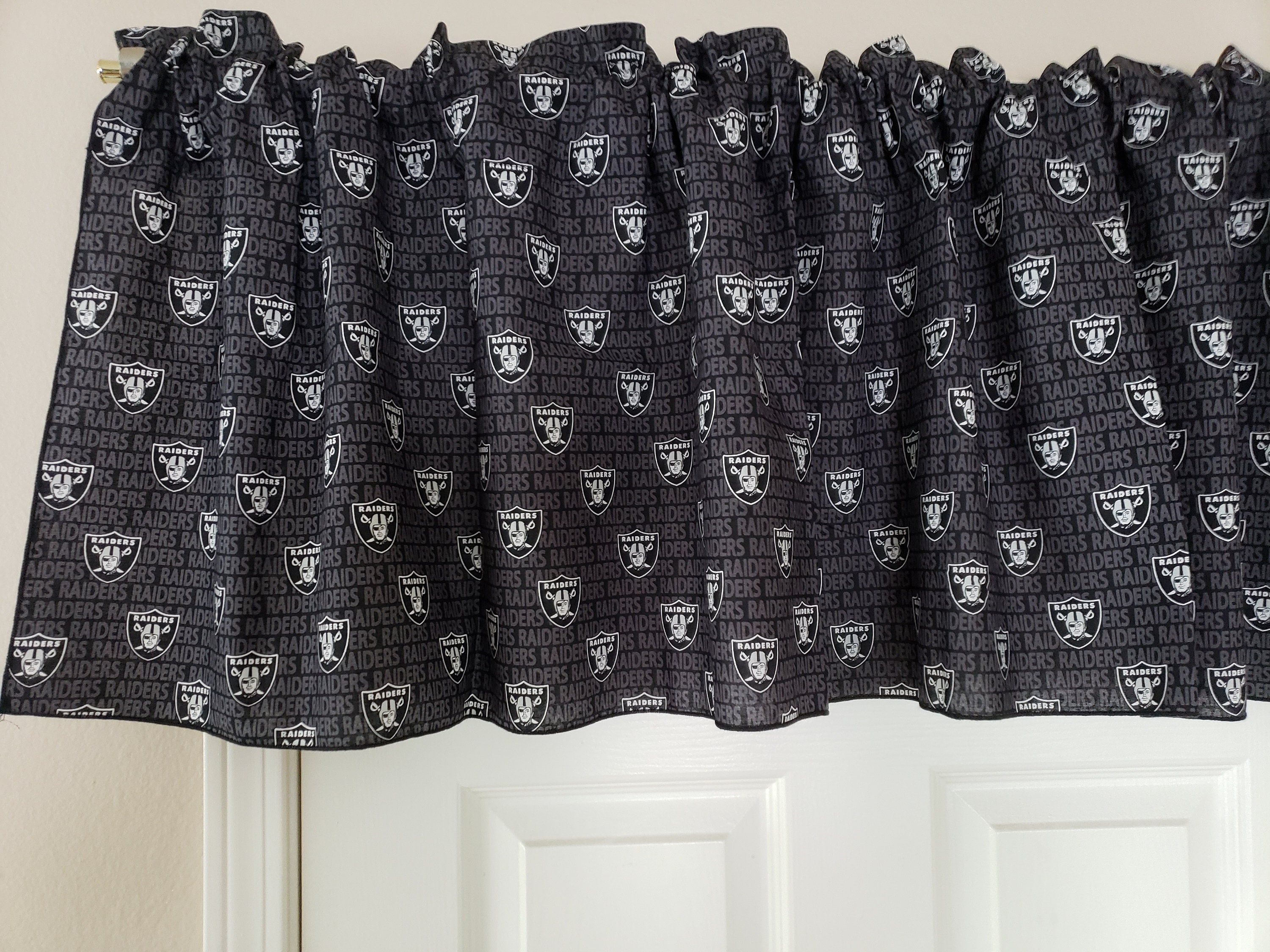 Las Vegas Raiders Football Sports Valance or Curtain 58" Wide - Etsy