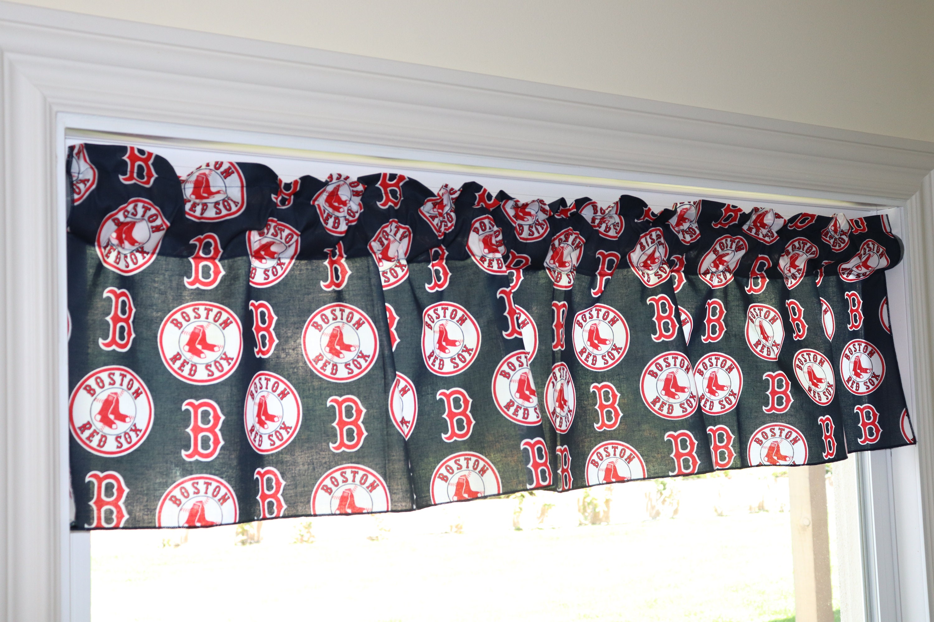 Boston Red Sox Baseball Sports Team Cotton Window Valance or | Etsy