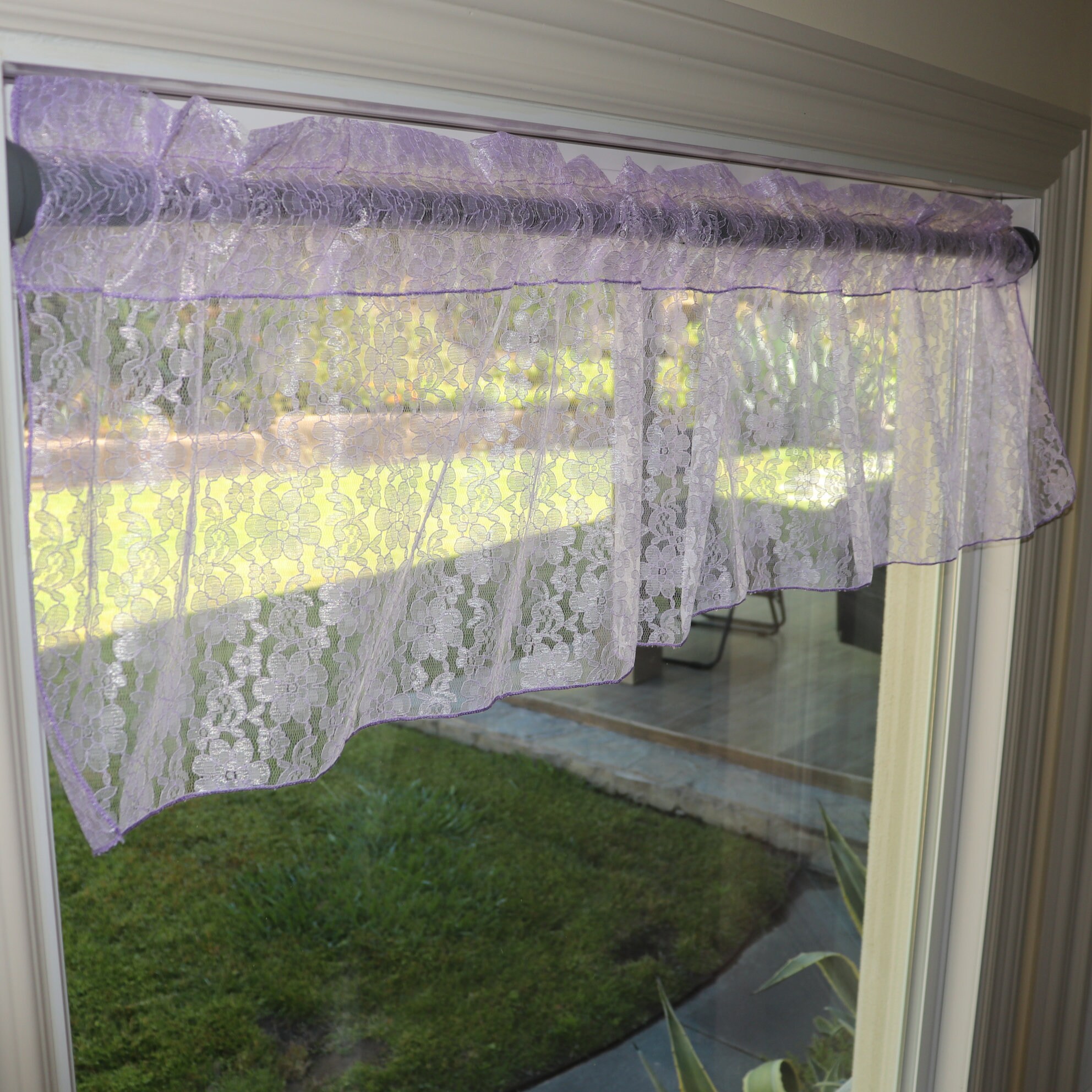 Sheer Floral Lace Decorative Window Valance / Window Decor / Window ...