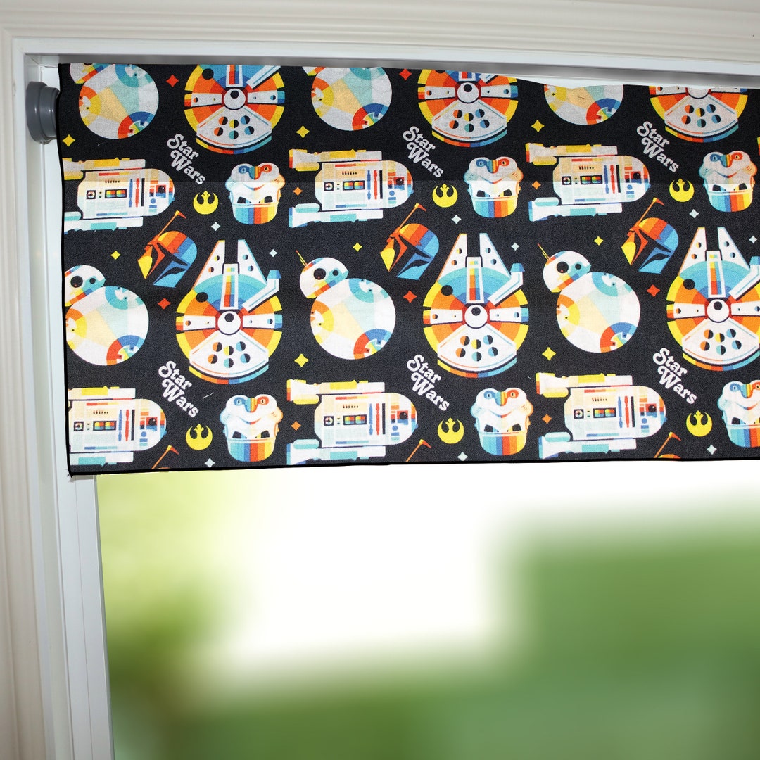Stars Wars Themed 100% Cotton Window Valance 42 Wide Curtain Panel ...