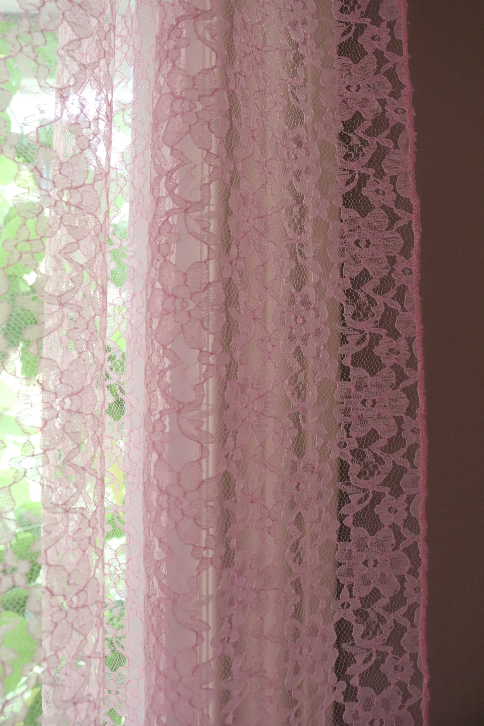 Sheer Floral Lace Curtain Panel / Window Décor / Window Treatments ...