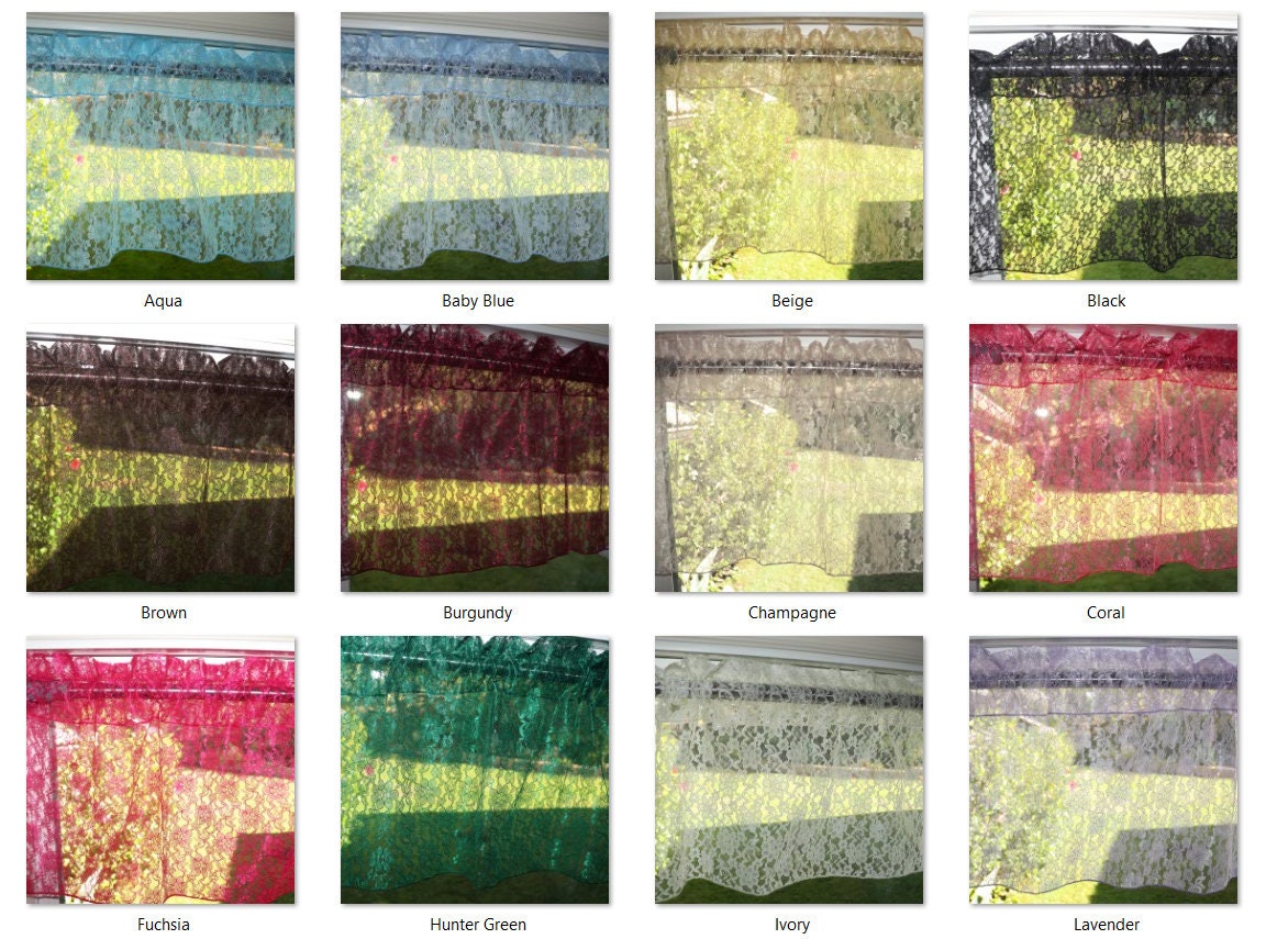 Sheer Floral Lace Decorative Window Valance / Window Decor / Window ...