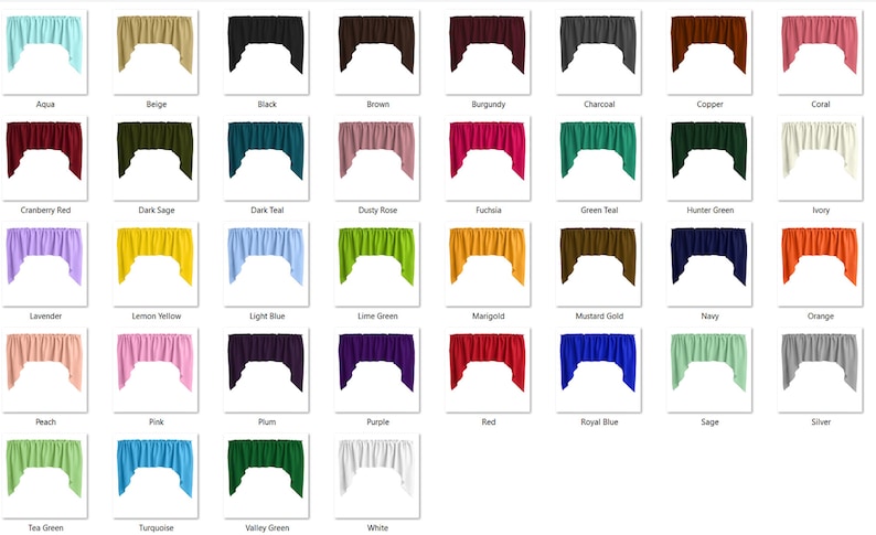 Swag Style Solid Valance Curtain Window Treatment Kitchen Bedroom ...