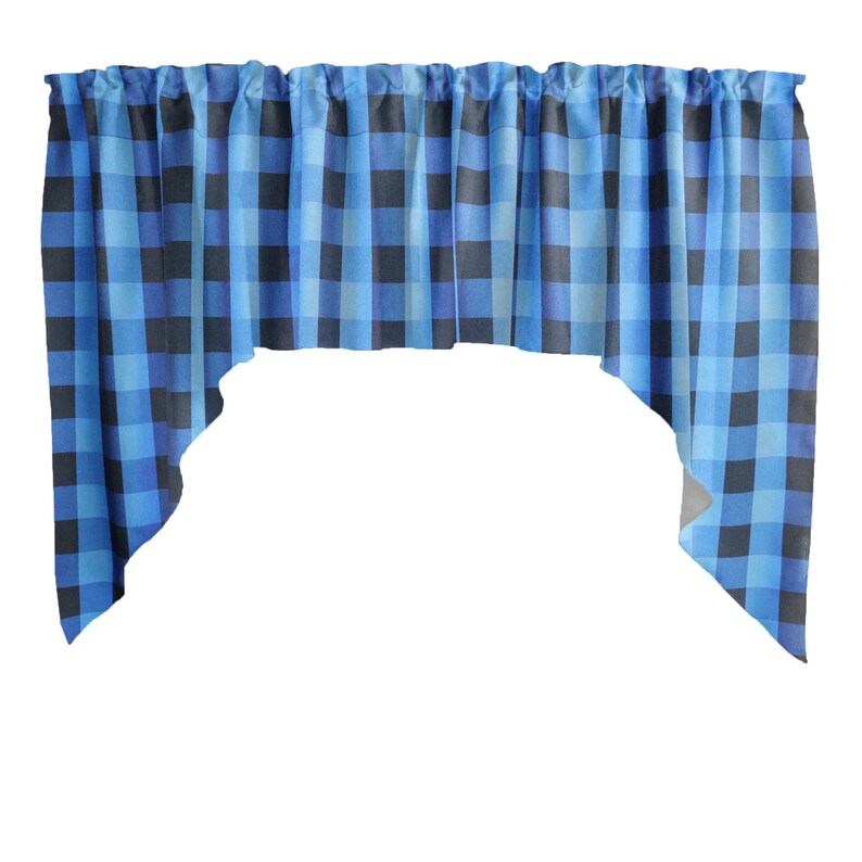 Swag Style Buffalo Check Valance Curtain Window Treatment - Etsy