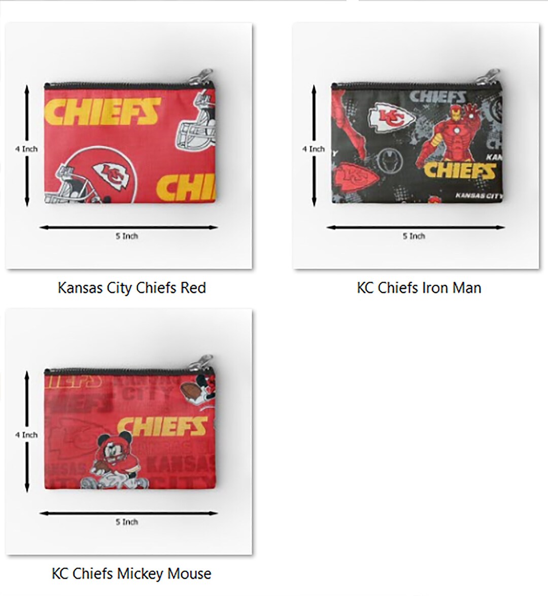 KC Chiefs Cotton Canvas Pouch / Makeup Bag / Travel Pouch / Pen Case ...