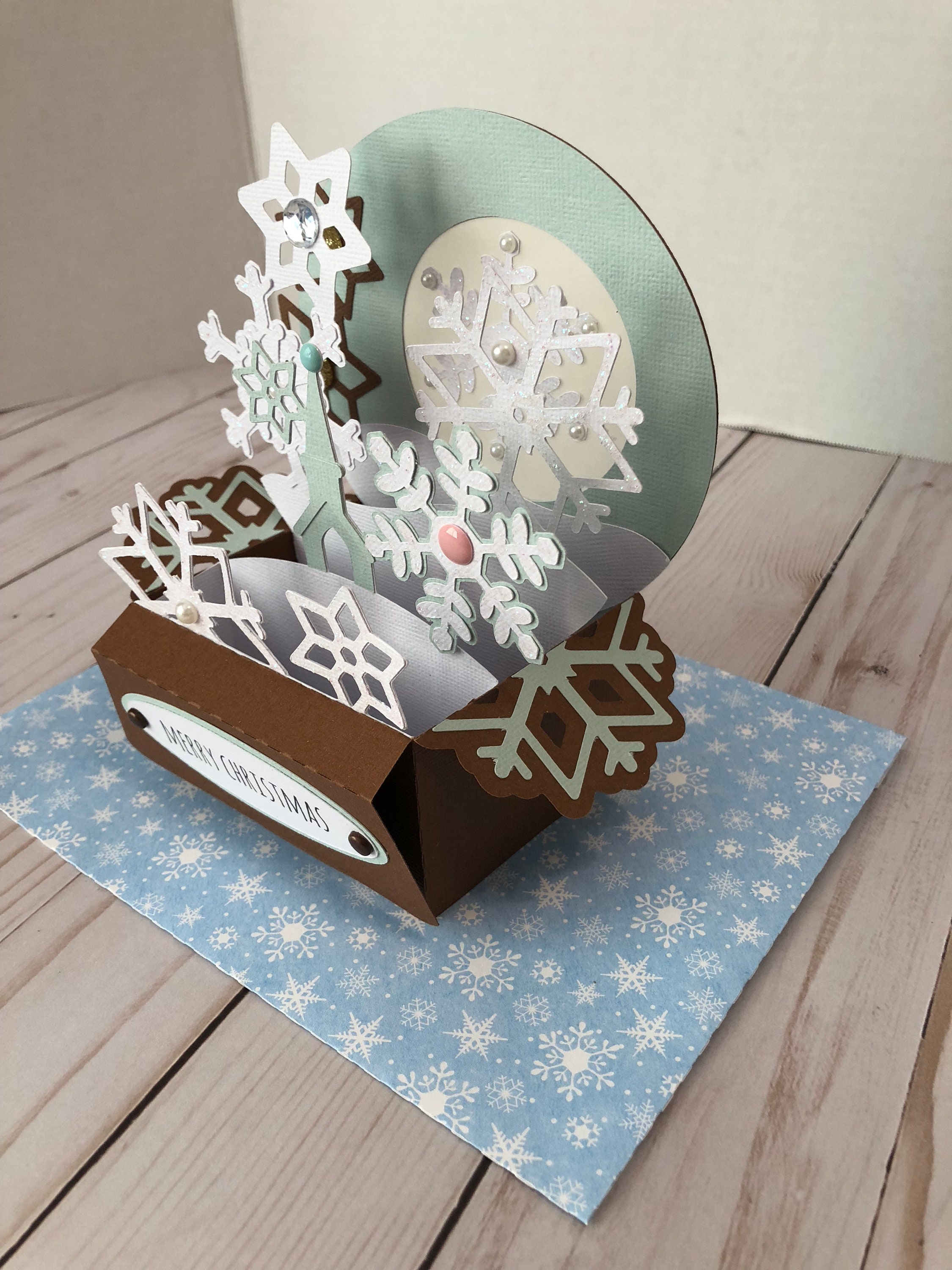 Snow Globe Box Card - Etsy