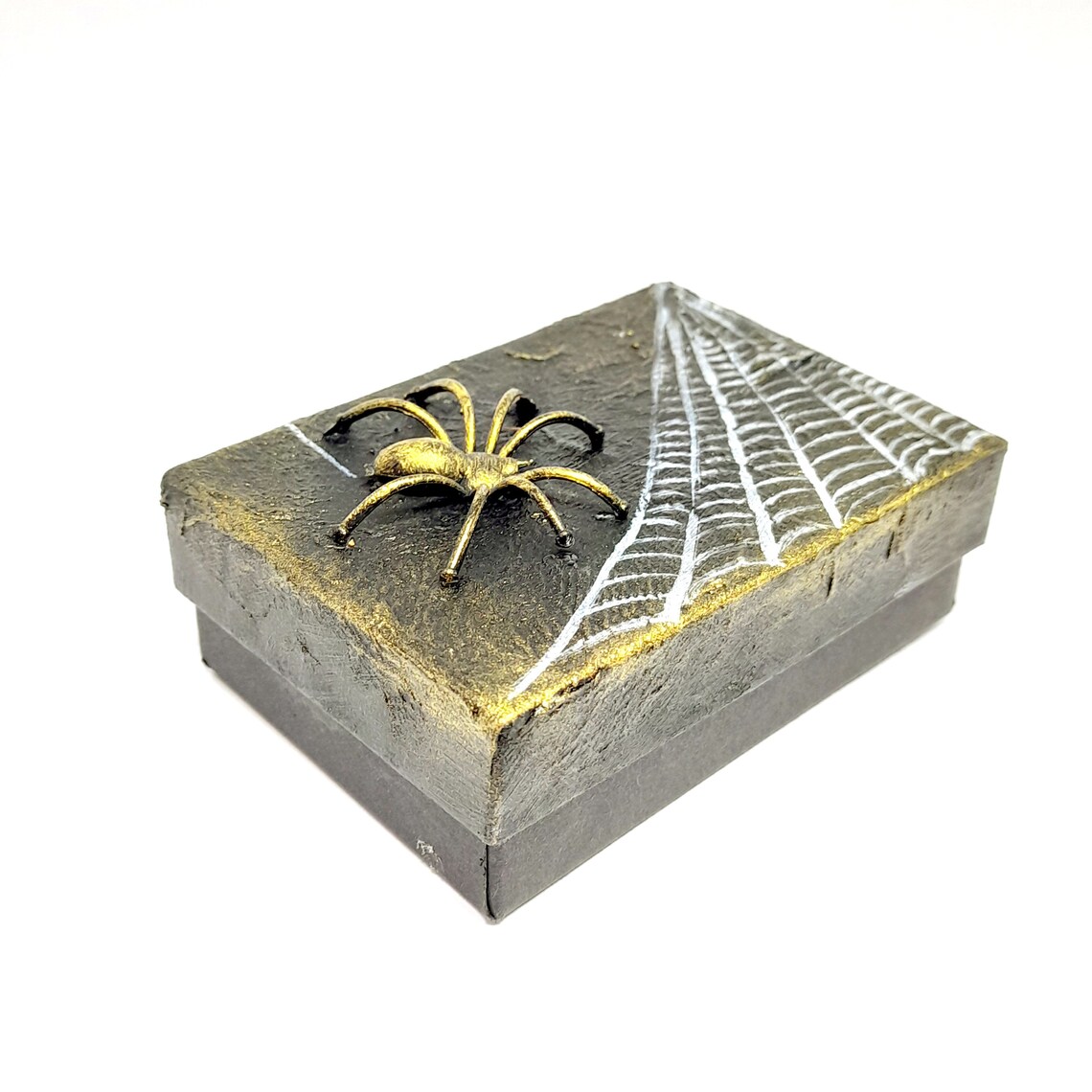 Cobweb Spider Ring Box Creepy Spooky Jewellery Box Trinket Box Handmade ...