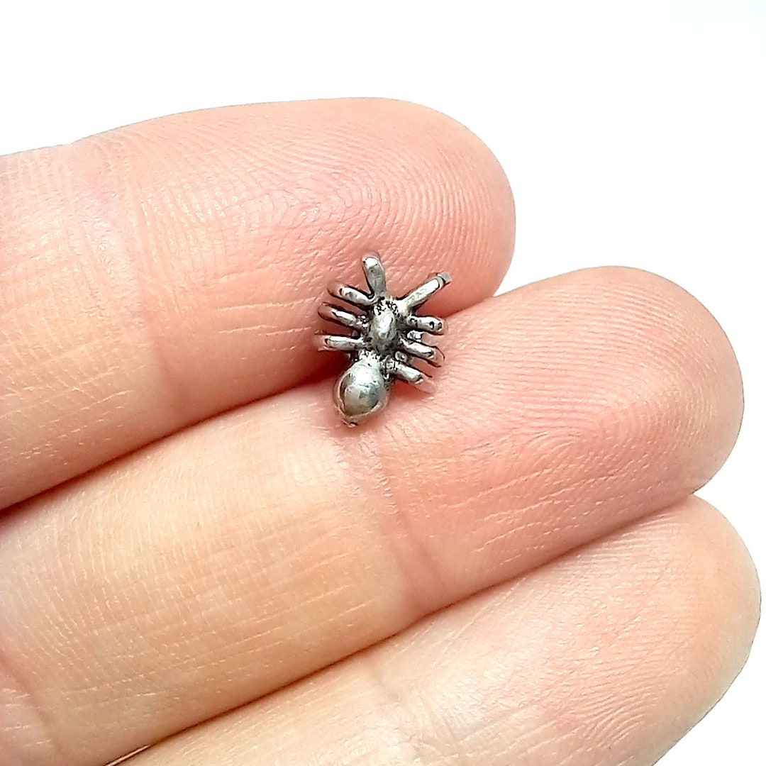 Spider Stud Sterling Silver Spider Nose Stud Earring Vintage Insect ...