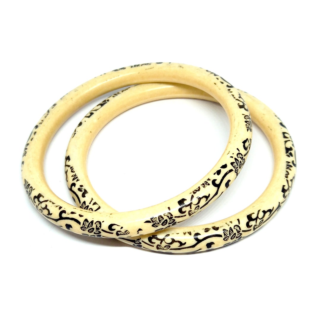 Art Deco Bangles Celluloid Transfer Bangle Vintage Transferware ...