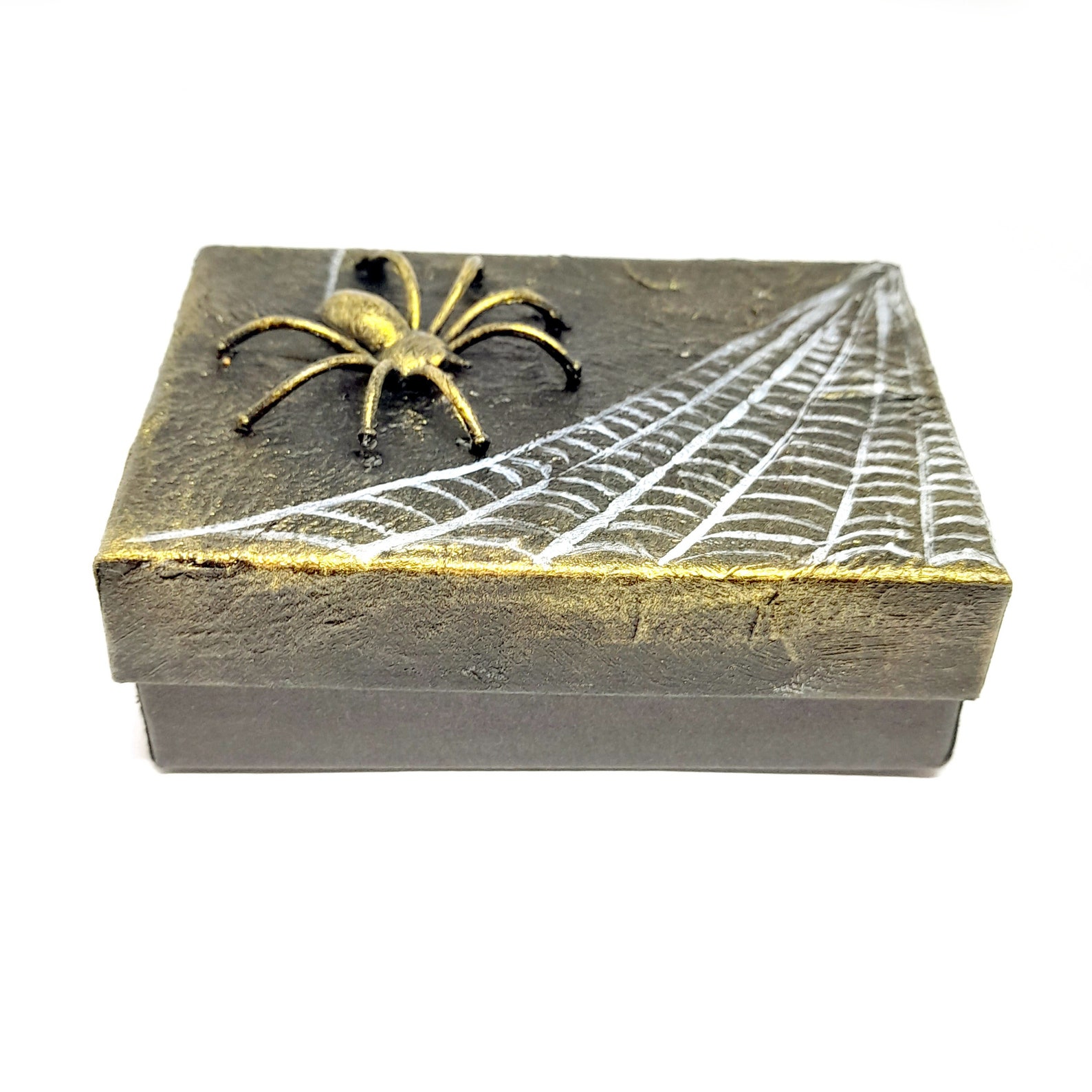 Cobweb Spider Ring Box Creepy Spooky Jewellery Box Trinket Box Handmade ...
