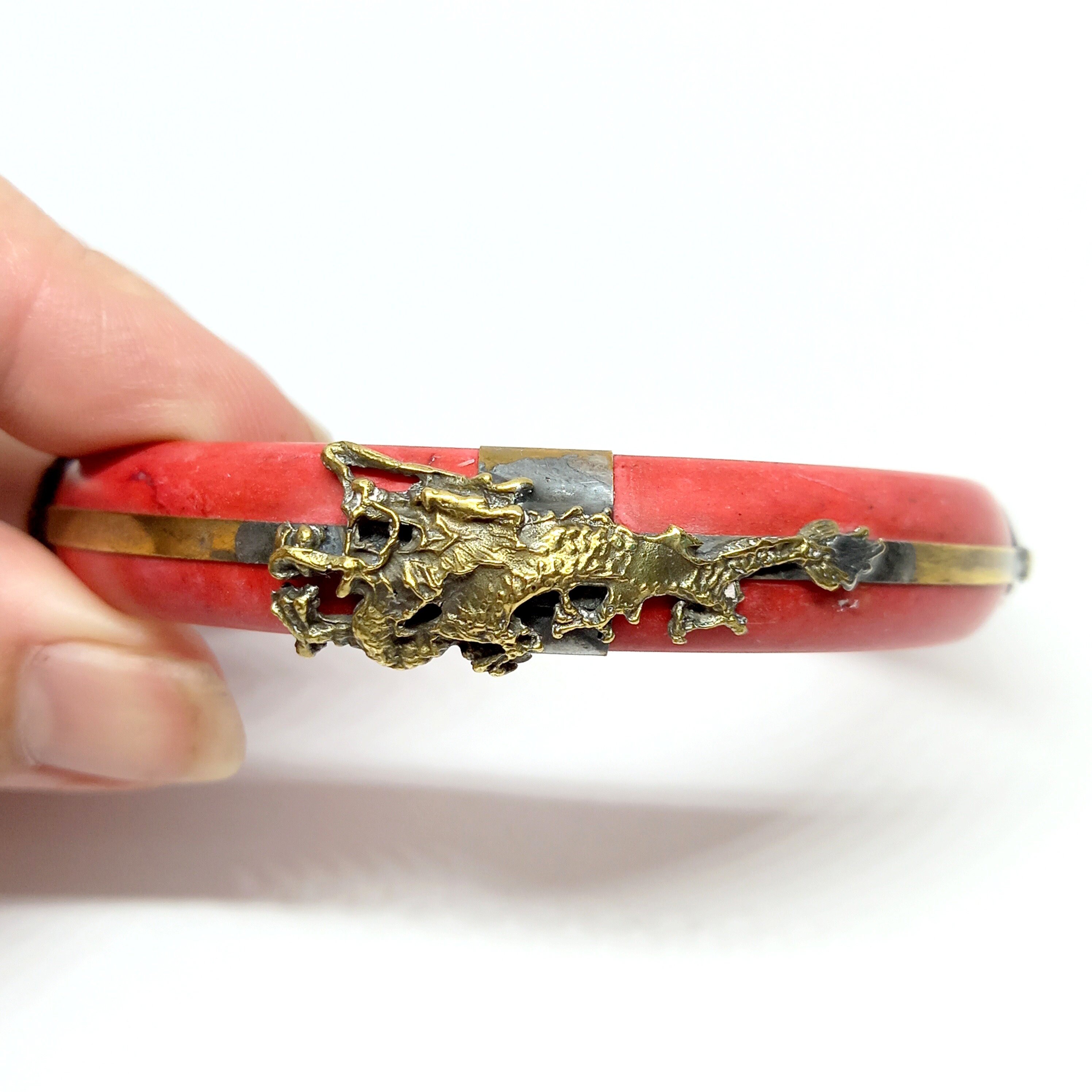 Antique Red Jade Chinese Dragon Bangle Art Deco Phoenix Dragon - Etsy UK