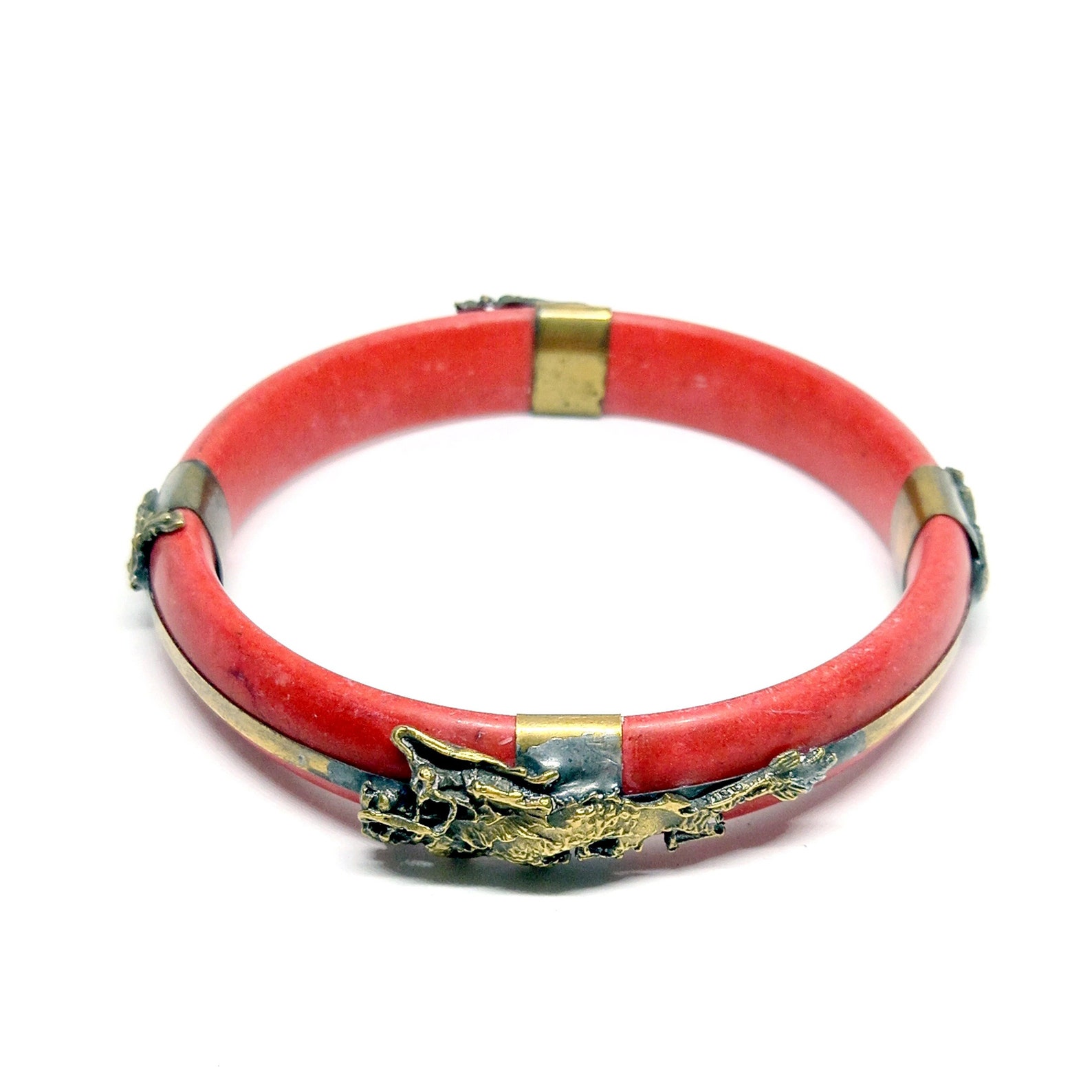 Antique Red Jade Chinese Dragon Bangle Art Deco Phoenix Dragon - Etsy UK