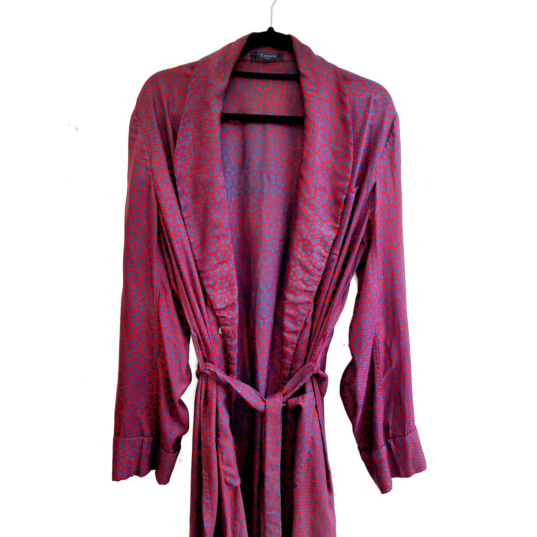 Vintage Gentleman’s Vivax Silk Robe Dressing Gown Jenners of Edinburgh ...