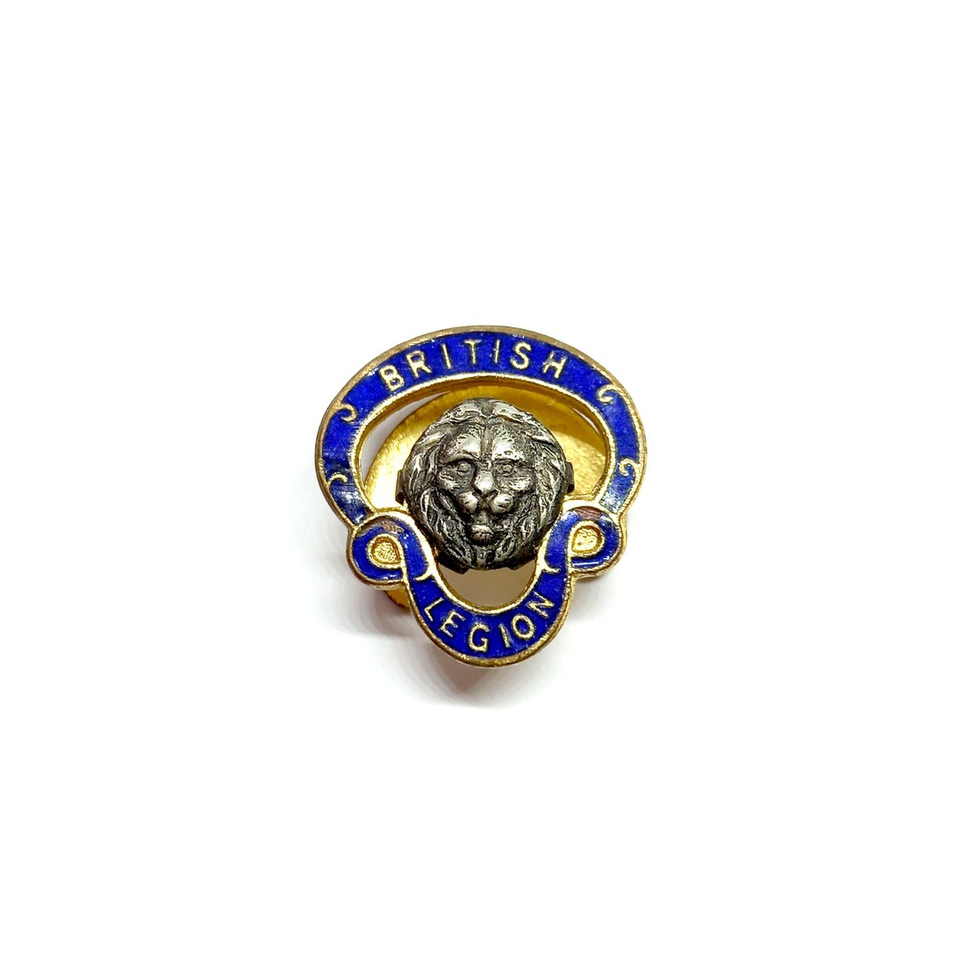 Vintage British Legion Button Hole Badge Lapel Pin Mid Century Military ...