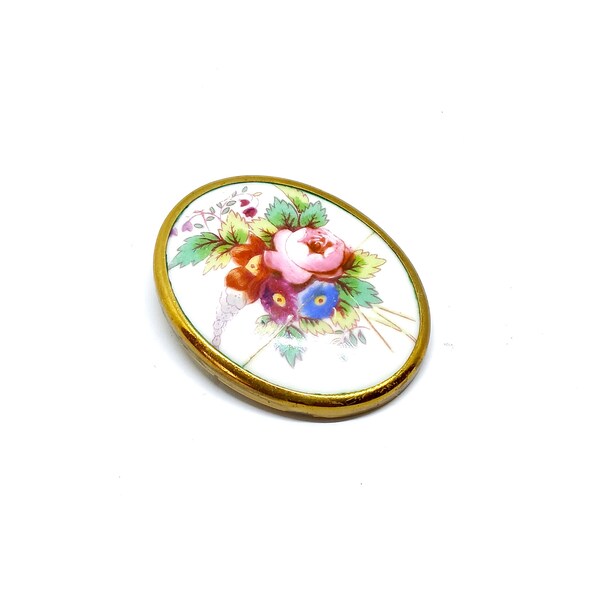 Royal Worcester Brooch - Etsy UK