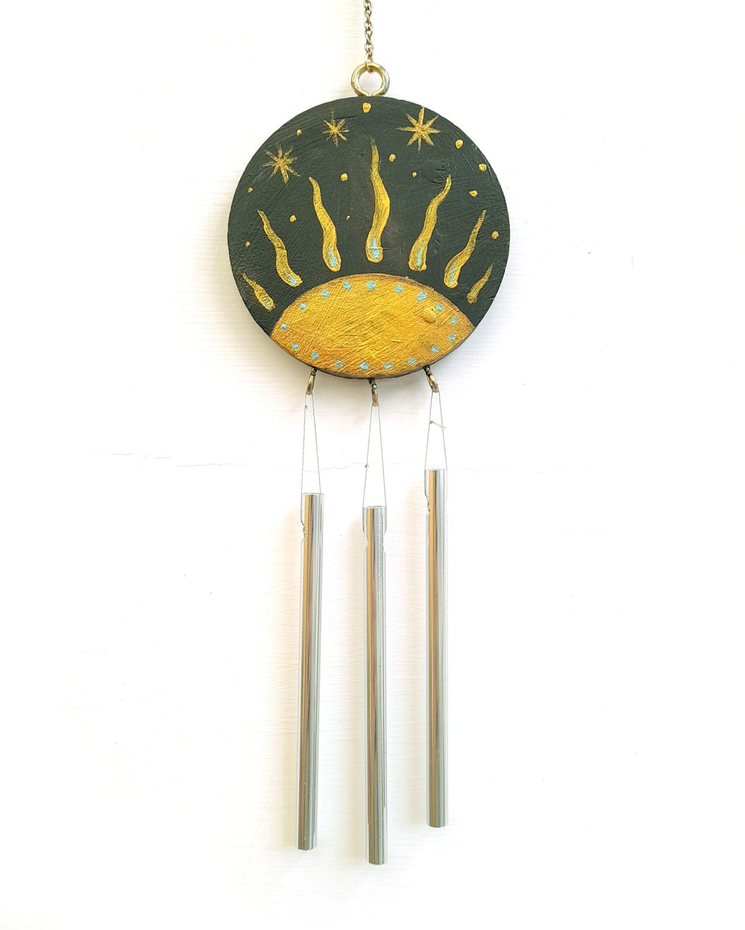 Wind Chimes Sun Moon Celestial Wall Hanging Witchy Decor Handmade - Etsy