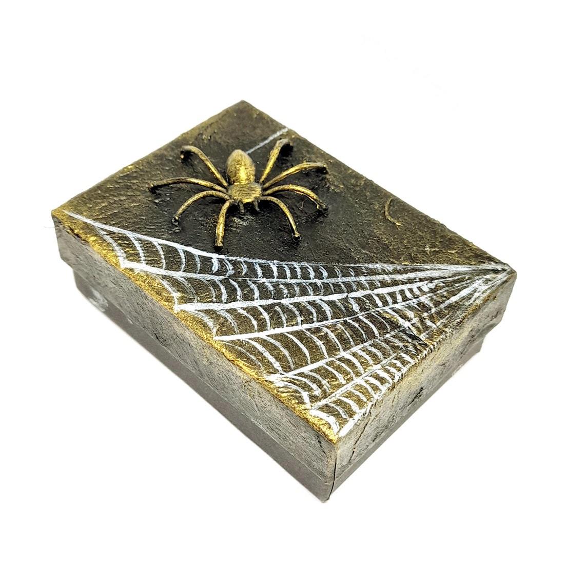 Cobweb Spider Ring Box Creepy Spooky Jewellery Box Trinket Box Handmade ...