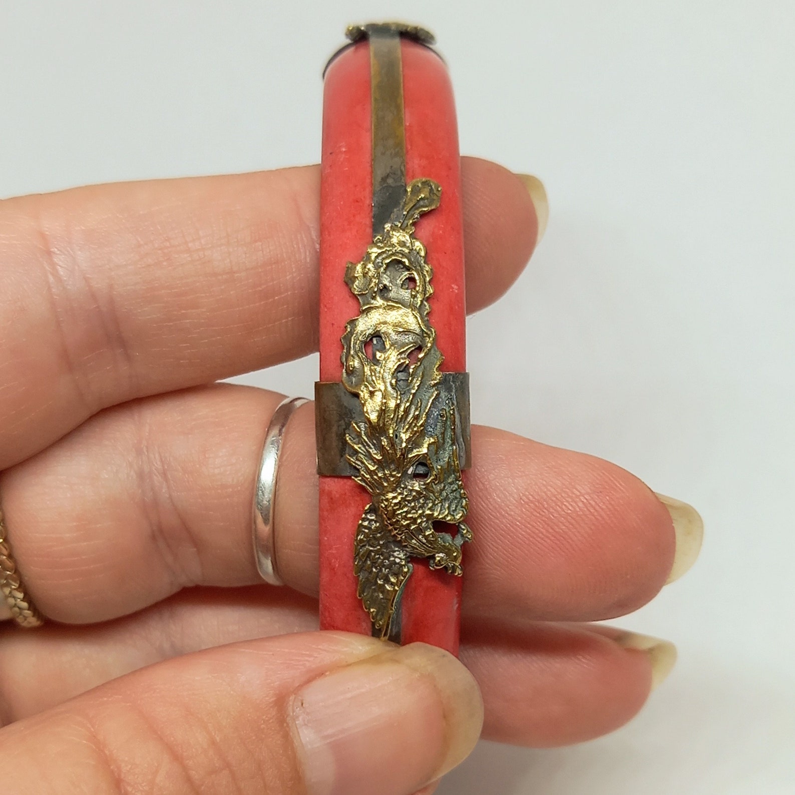 Antique Red Jade Chinese Dragon Bangle Art Deco Phoenix Dragon - Etsy UK