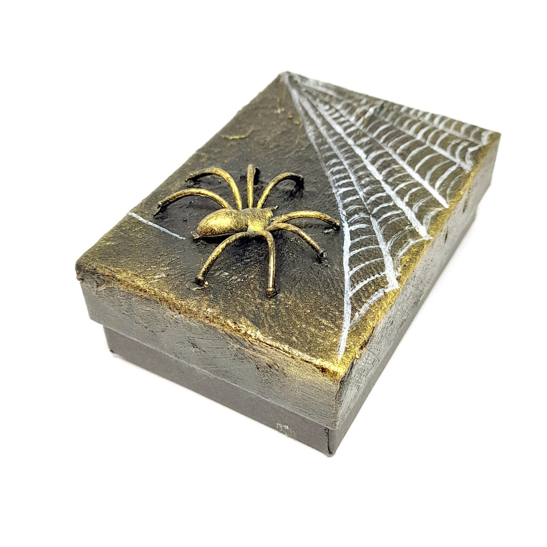 Cobweb Spider Ring Box Creepy Spooky Jewellery Box Trinket Box Handmade ...