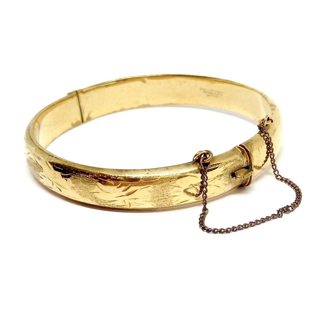 Vintage Rolled Gold Bangle 12ct Gold Excalibur 1960s 1/20th Hinged ...