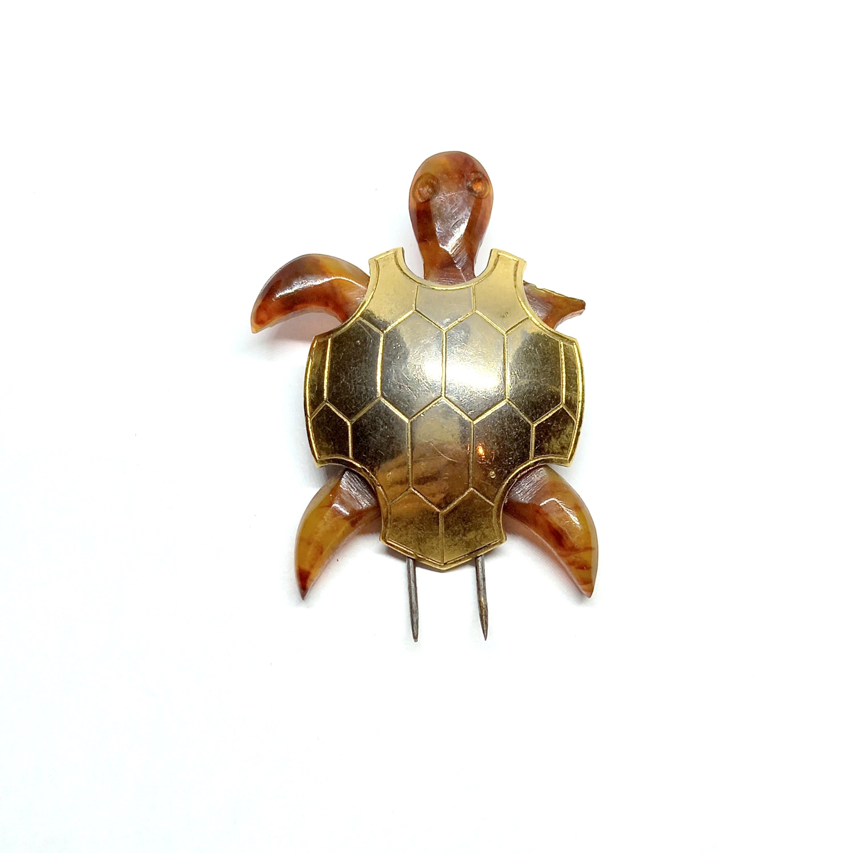 Art Deco French Turtle Fur Clip Brooch Early Plastic Modele Depose ...
