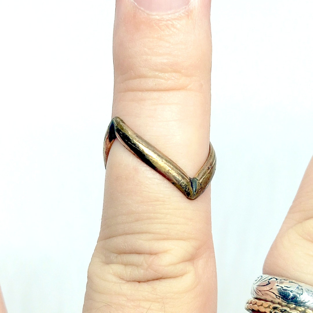 Art Deco Double Wishbone Ring Rolled Gold Ring Vintage V Shape 1920s ...