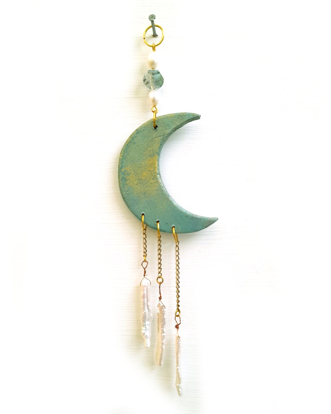 Blue Moon Charm Window Charm Wall Hanging Celestial Lunar Witchy Decor ...