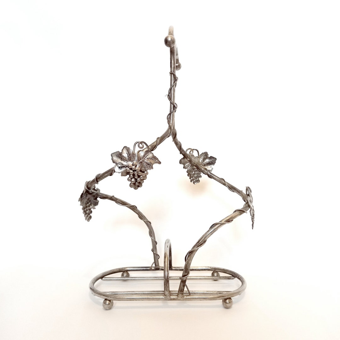 Vintage Silea Wine Rack Bottle Stand Grape Vine Double Bottle Holder ...